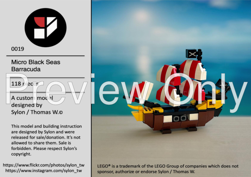 LEGO MOC Mirco Black Seas Barracuda (6285) by Sylon | Rebrickable ...