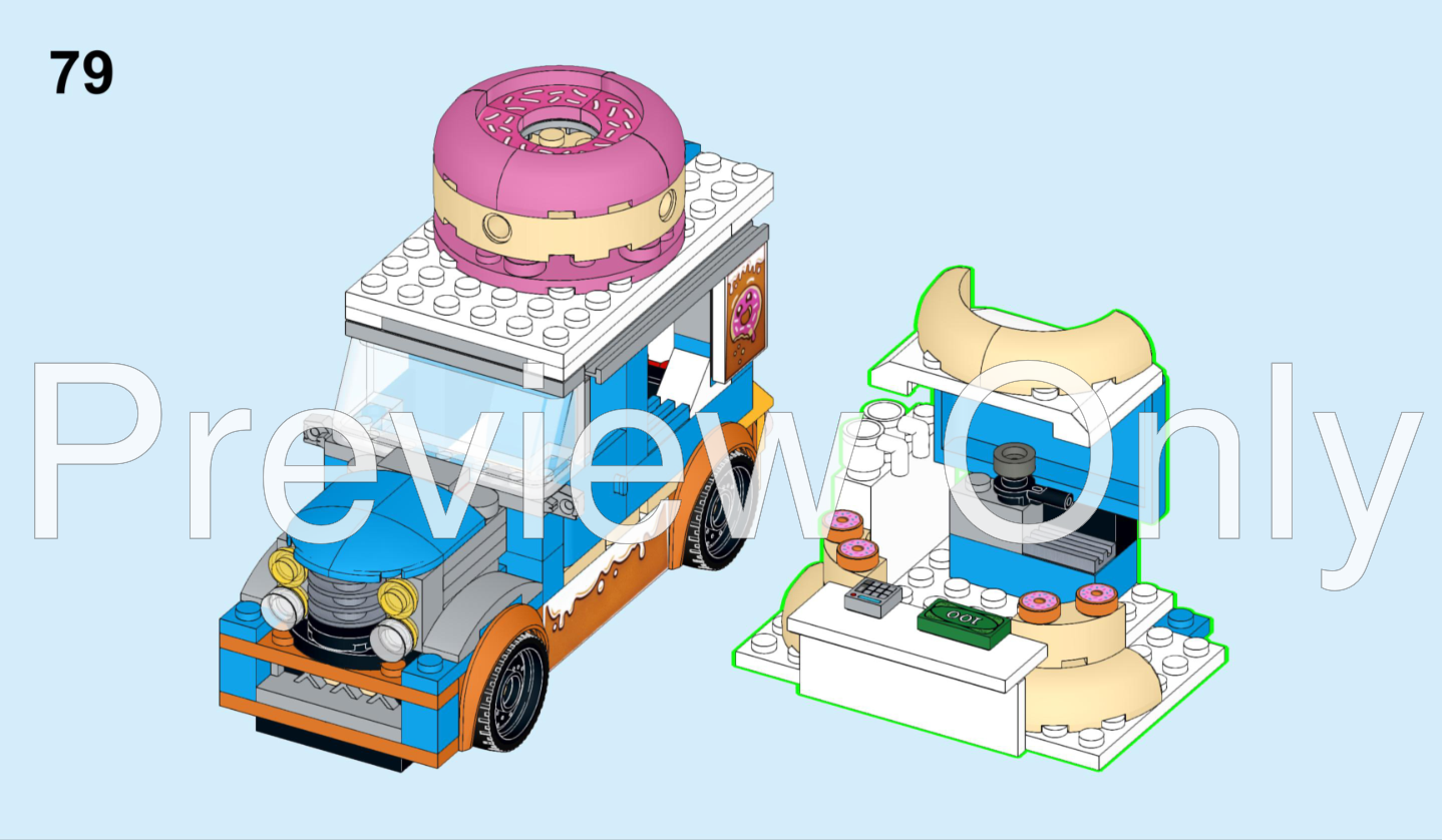 LEGO MOC 60452 Oldschool Donut Van by PeterSzabo | Rebrickable - Build ...