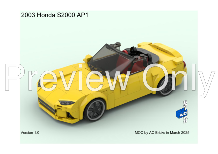 LEGO MOC-213809 2003 Honda S2000 AP1 by ac-bricks | Rebrickable - Build ...