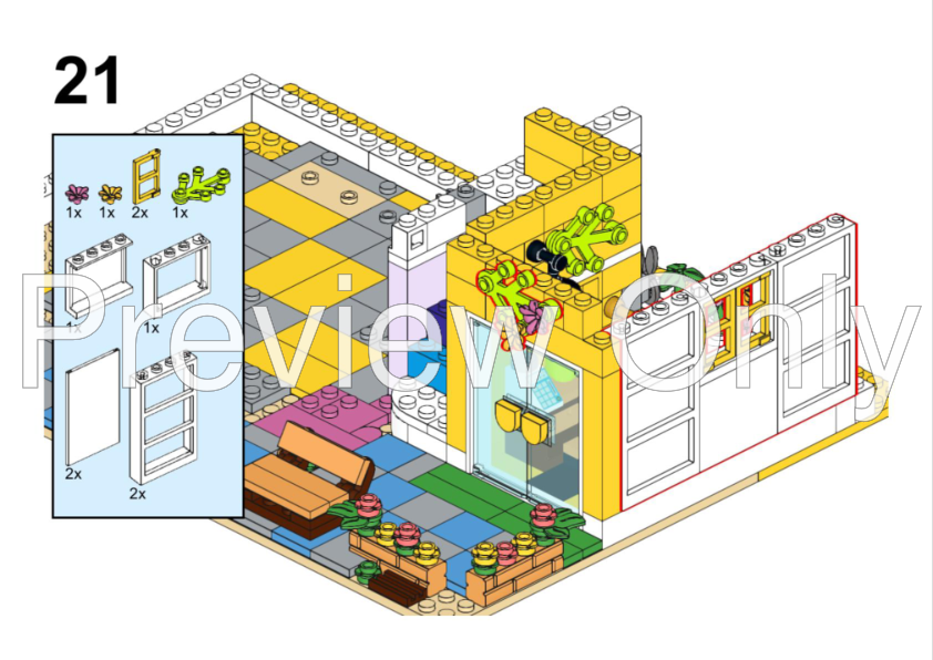 LEGO MOC Supermarket, flower shop and cafe, alternate build of Lego 41704 by Joonybrick ...