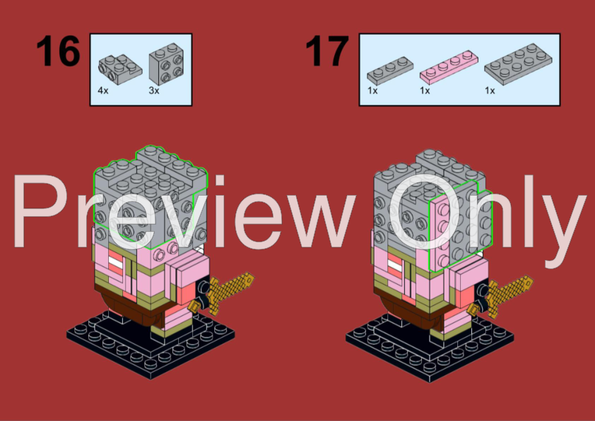 LEGO MOC Zombified Piglin Brickheadz by Penguins and plastic ...