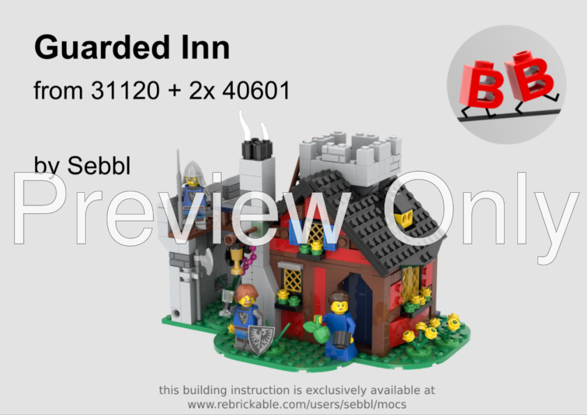 LEGO MOC 31120 + 2x 40601: Black Knight's Castle + Guarded Inn ...