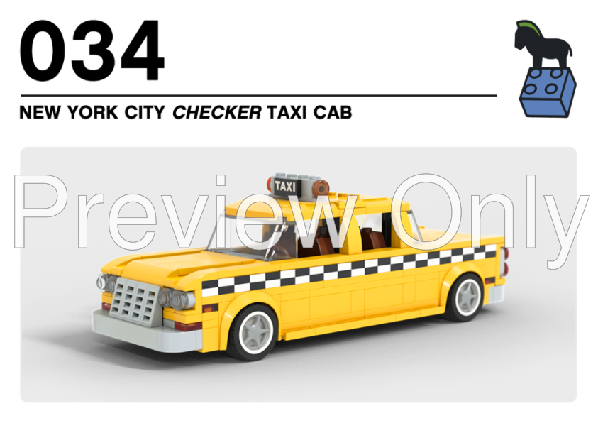 LEGO MOC Taxi Driver 1975 NYC Checker Taxi Cab by OneBrickPony ...