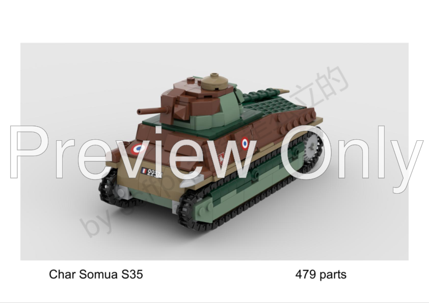 LEGO MOC Char Somua S35 (1/33) by ccffpt | Rebrickable - Build with LEGO