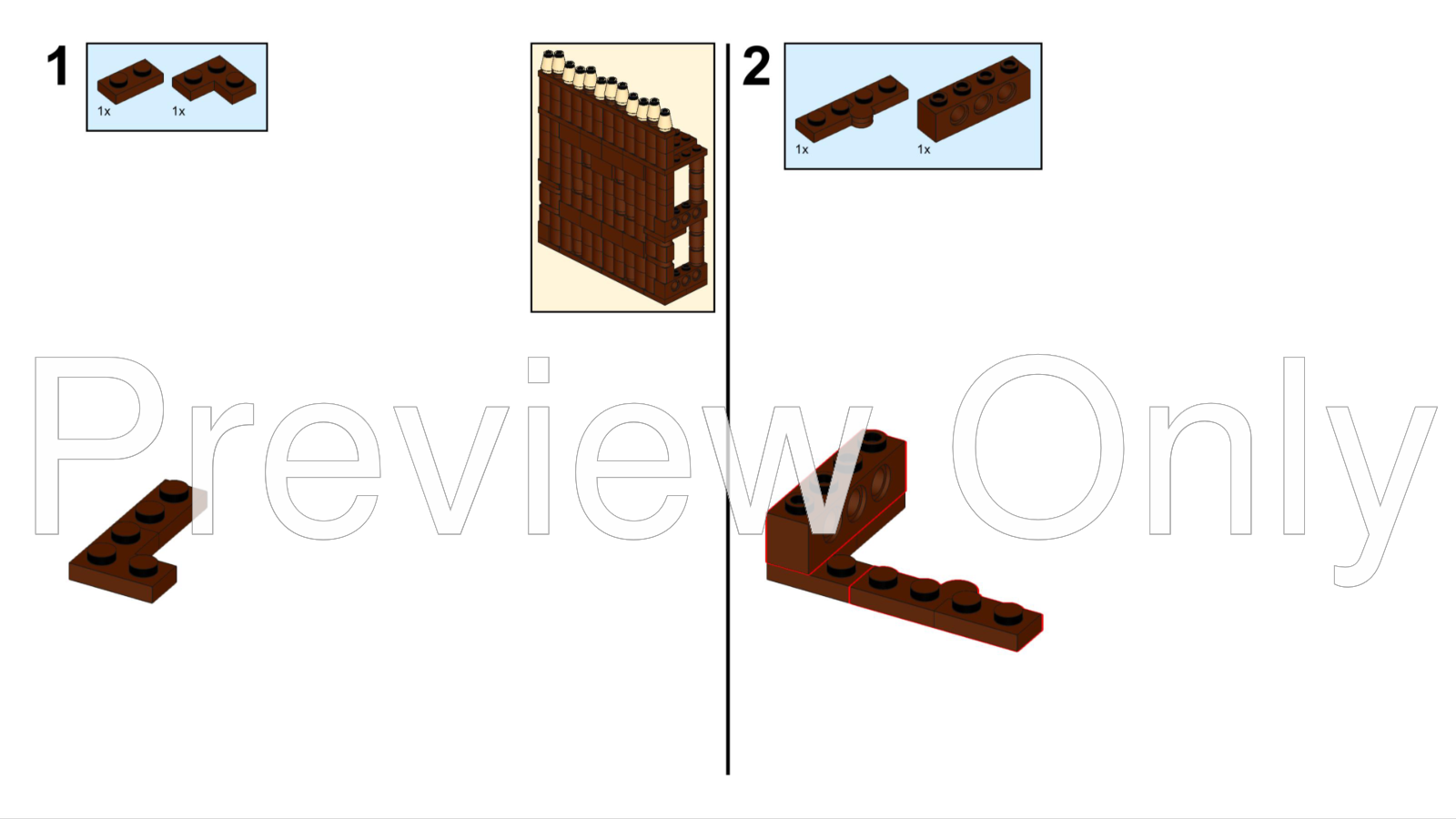 LEGO MOC Modular Castle Palisade Hinge Set - Palisaden Scharnier Set by ...