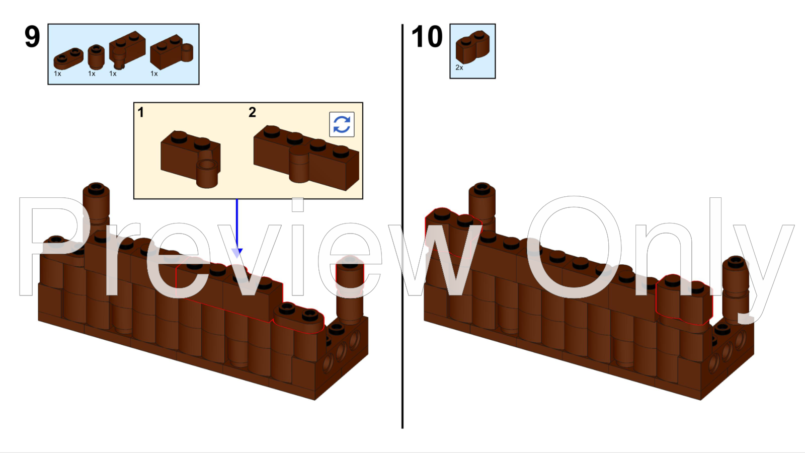 LEGO MOC Modular Castle Palisade Hinge Set - Palisaden Scharnier Set by ...