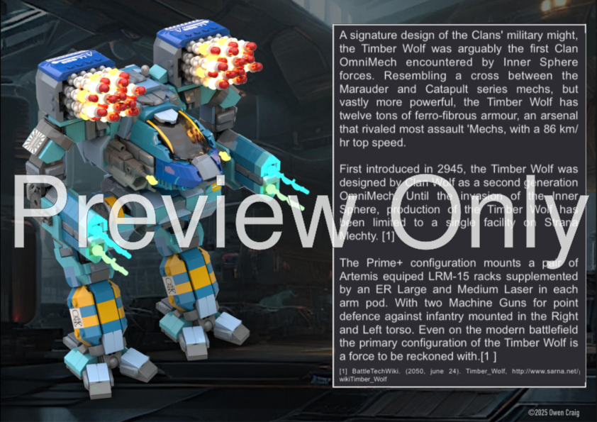 LEGO MOC Timber Wolf [Mad Cat] Battlemech by canuck33 | Rebrickable ...