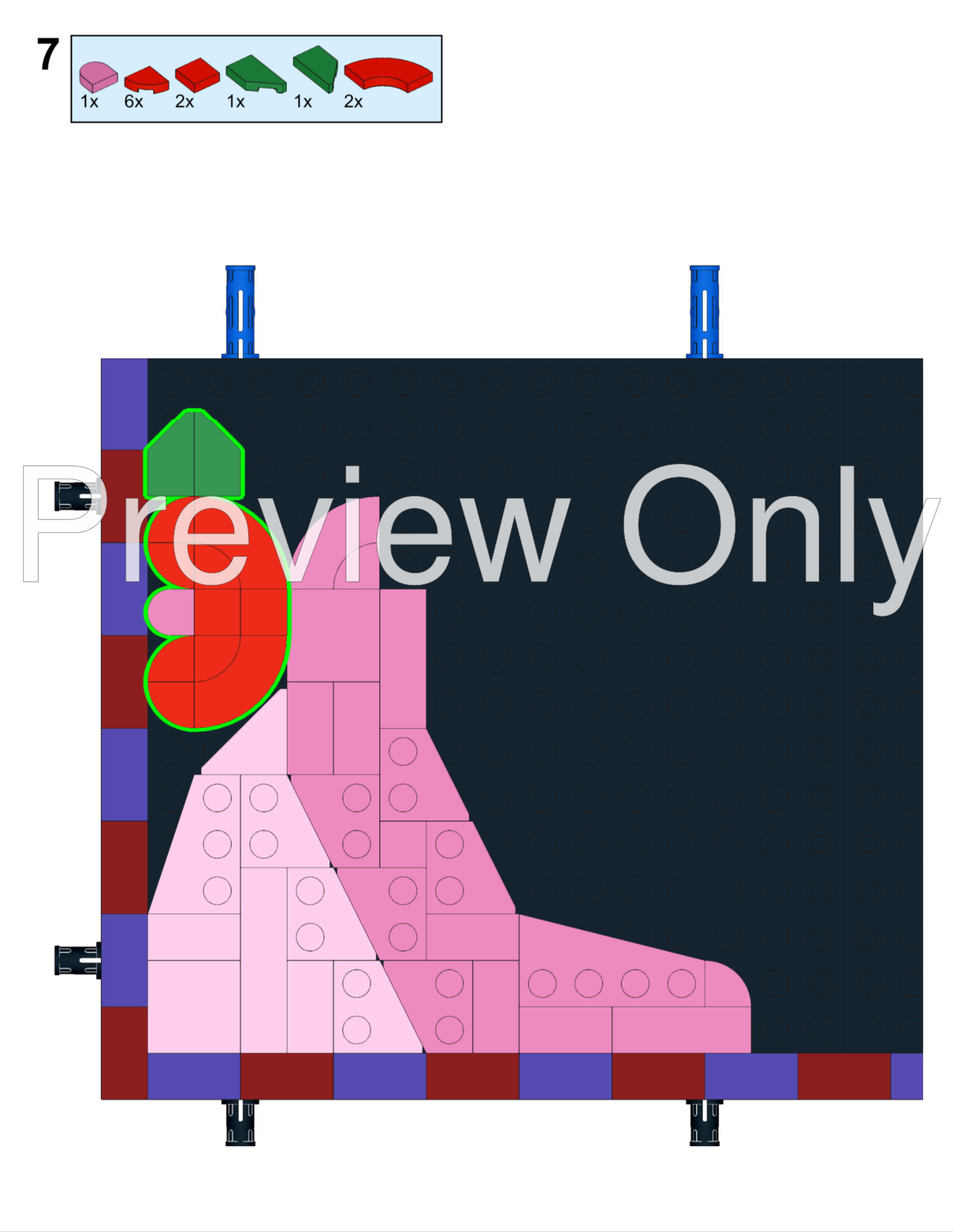 LEGO MOC-226998 Princess Peach Stained Glass Window Wall Art by ...