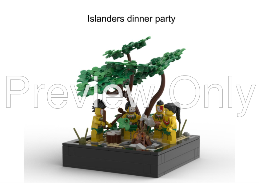 LEGO MOC-228281 🔥 CAMPFIRE GATHERING - Island Dinner Party! 🥁 by ...