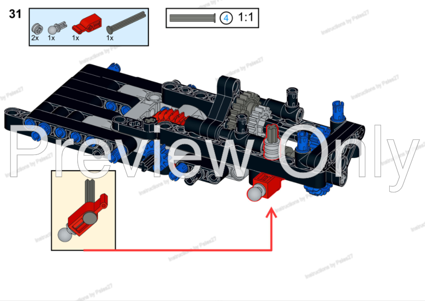 LEGO MOC-228753 Pneumatic Backhoe Loader – Motorized Technic Remake of ...