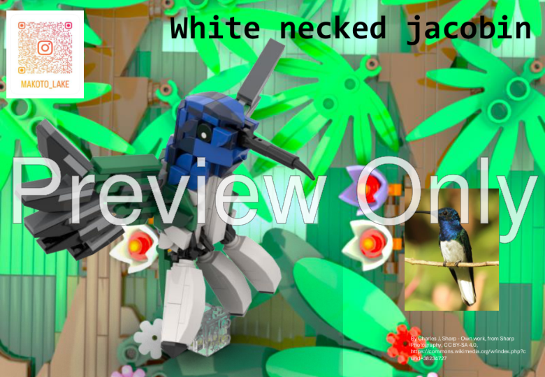 LEGO MOC Hummingbird No.4 (White necked jacobin) by makoto_lake ...