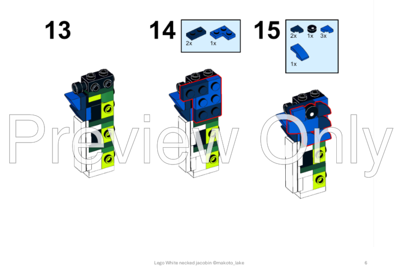 LEGO MOC Hummingbird No.4 (White necked jacobin) by makoto_lake ...