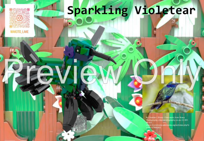 LEGO MOC Hummingbird No. 7 (Sparkling Violetear) by makoto_lake | Rebrickable - Build with LEGO
