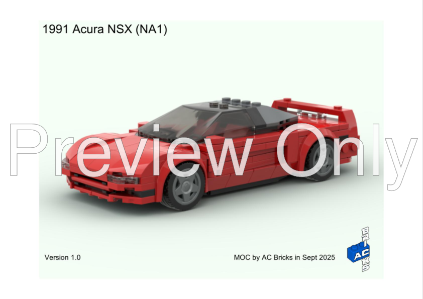 LEGO MOC-235404 1991 Acura NSX (NA1) by ac-bricks | Rebrickable - Build ...
