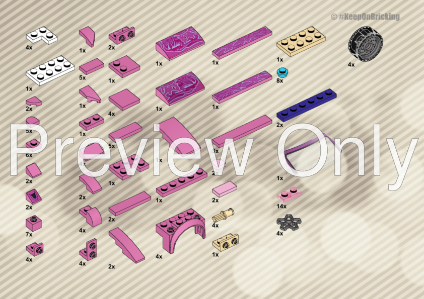 LEGO MOC 77241 Pink Speedster by Keep On Bricking | Rebrickable - Build ...