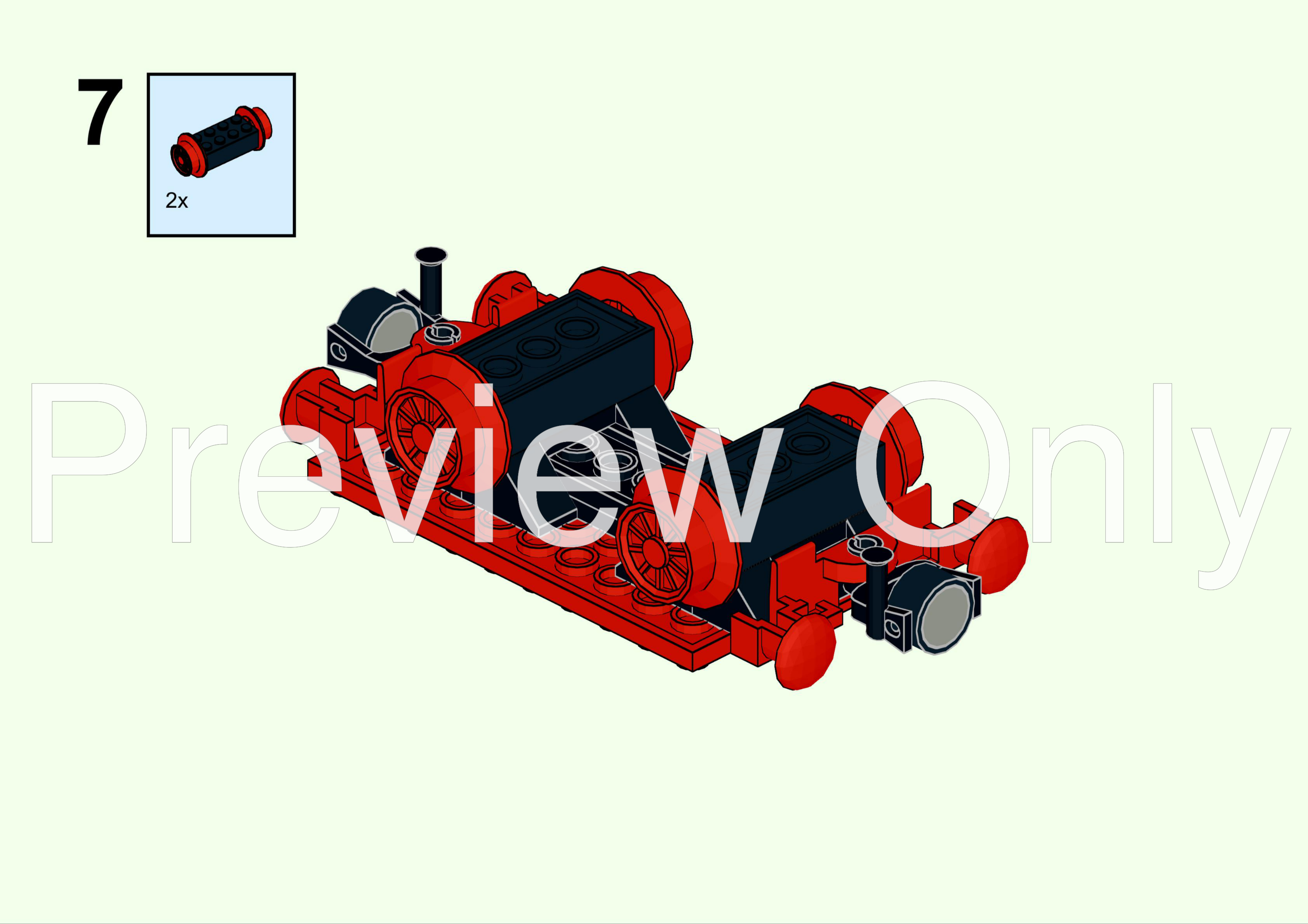 LEGO MOC Steam Locomotive Tender with Optional PF/PU Mini-hub/Battery ...