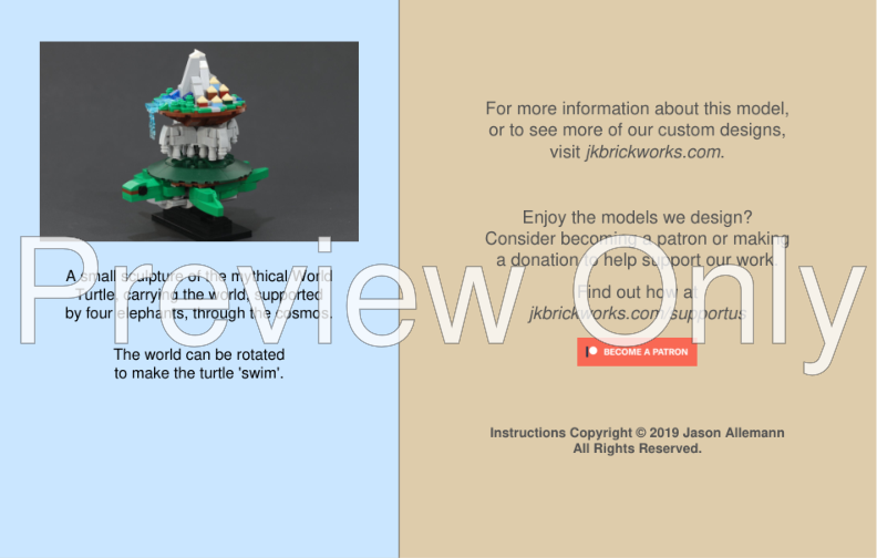 LEGO MOC-24522 World Turtle by JKBrickworks | Rebrickable - Build with LEGO