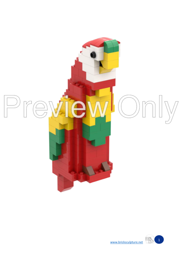 LEGO MOC-246345 Maxi figure Red Parrot by Bricksculpture.net ...