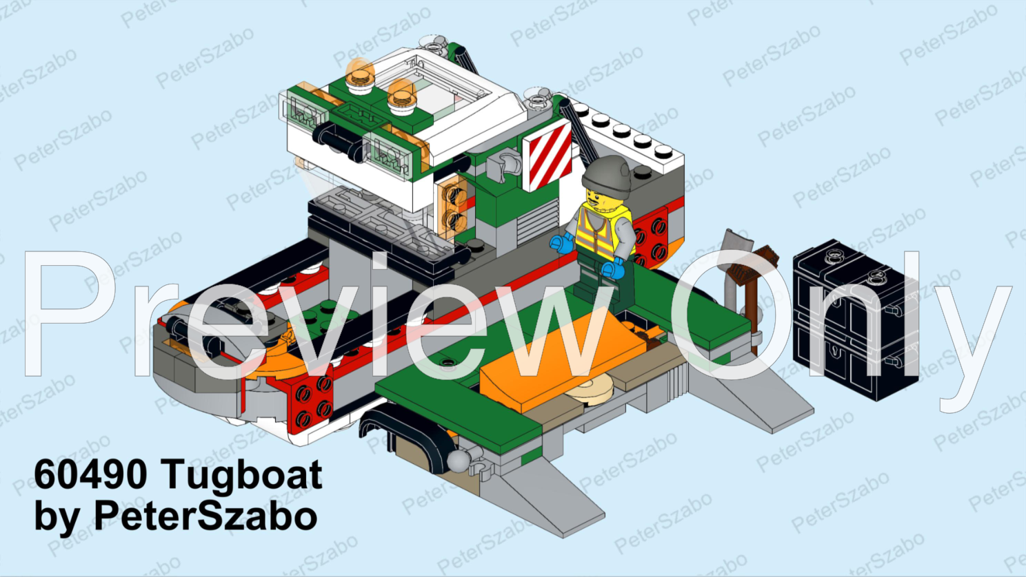LEGO MOC-250302 60490 Tugboat by PeterSzabo | Rebrickable - Build with LEGO