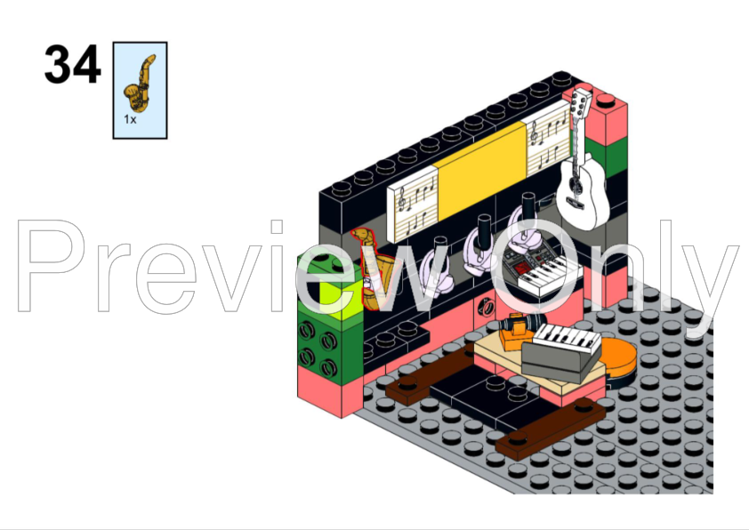 LEGO MOC-250349 Music Store Modular Alternate build of 2x42653 by re ...
