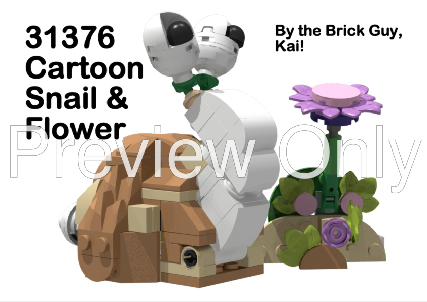 LEGO MOC-261543 31367 Cartoon Snail with Flower by The_Brick_Guy_Kai ...