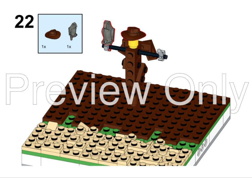 LEGO MOC-34485 Agricultural fields + Horse cart for a Modular Village ...