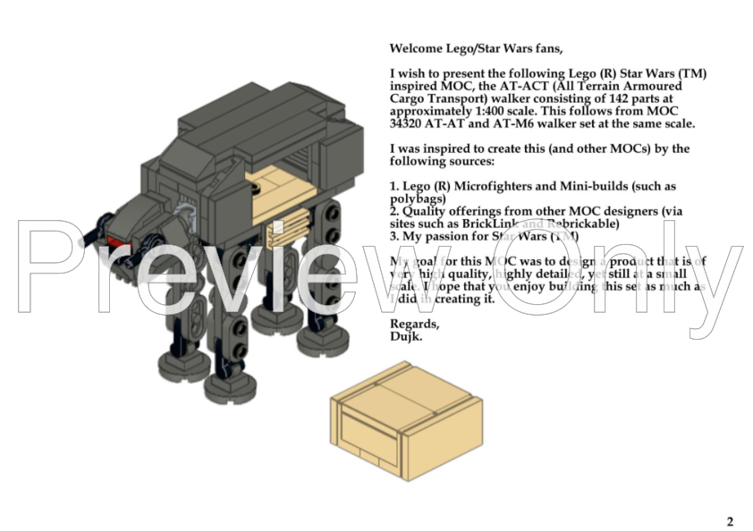 Lego Moc At Act Walker Mini Scale By Dujk Rebrickable Build With Lego