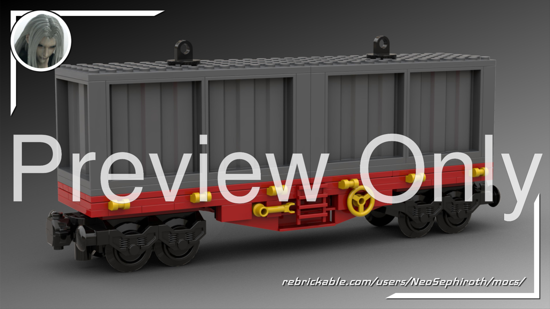LEGO MOC Container Wagon by NeoSephiroth | Rebrickable - Build with LEGO