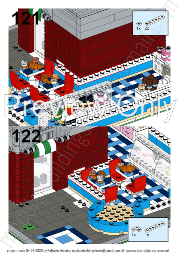 LEGO MOC MODULAR CORNER BUILDING LEGO - Camera Shop, Pastry Shop and ...