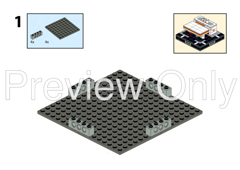 LEGO MOC Micropolis Gas Station by Seraph | Rebrickable - Build with LEGO