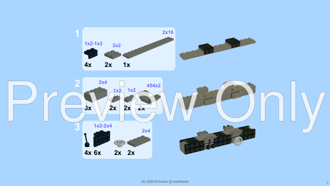 LEGO MOC 8-Wheel Coal Hopper (triple chute) by Echaton | Rebrickable ...