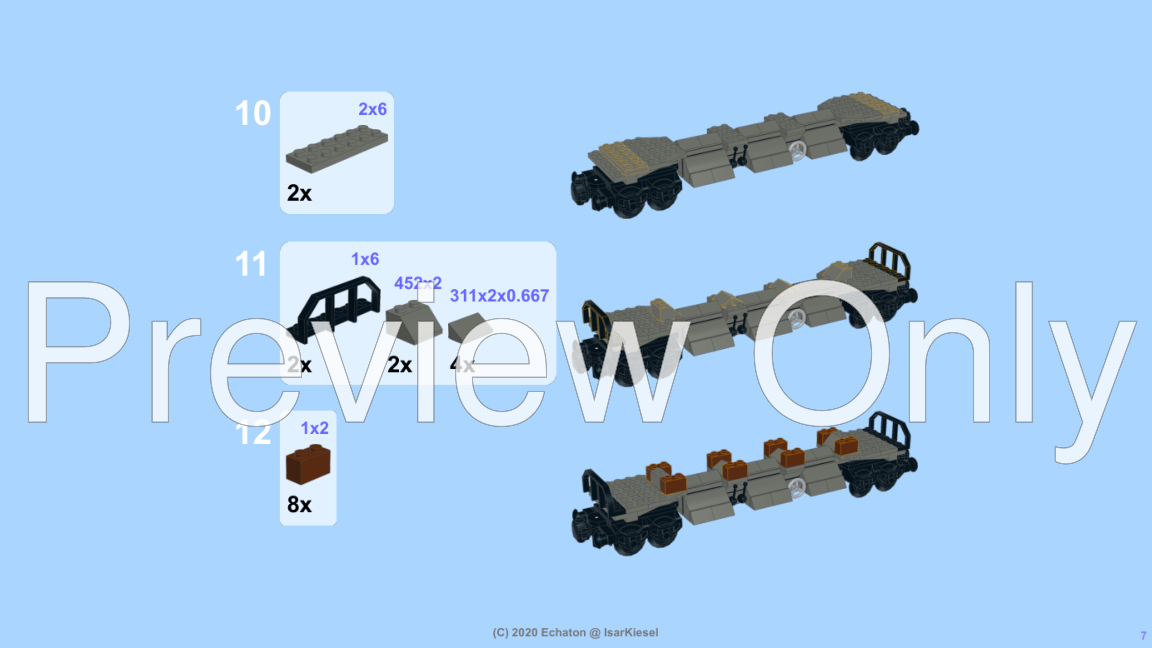 LEGO MOC 8-Wheel Coal Hopper (triple chute) by Echaton | Rebrickable ...