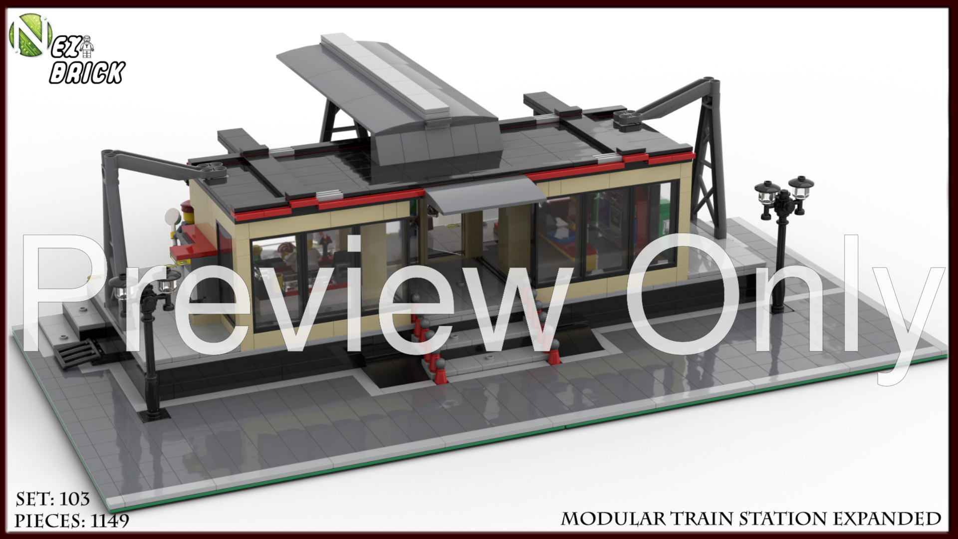 Lego Moc Modular Train Station Expanded By Cyberlogic Rebrickable