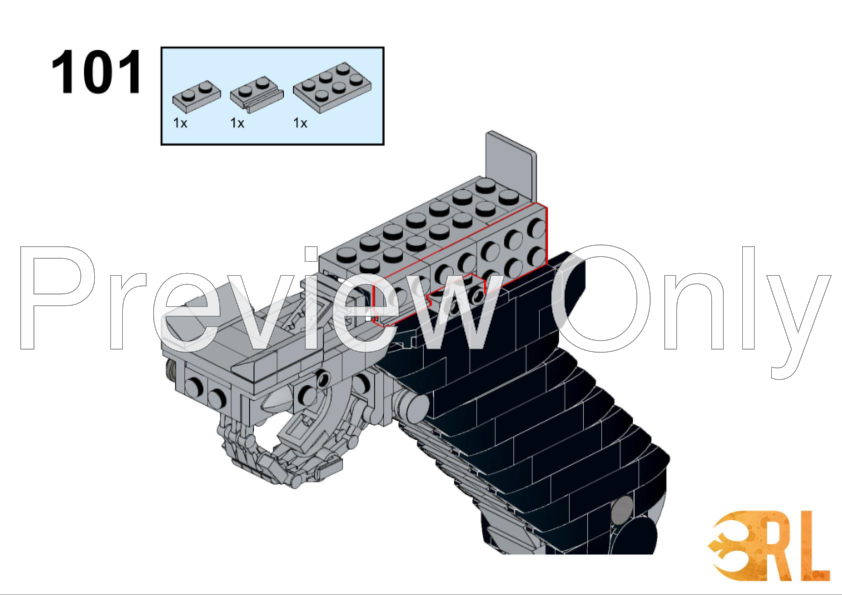 LEGO MOC A180 Blaster Pistol by NickBrick | Rebrickable - Build with LEGO