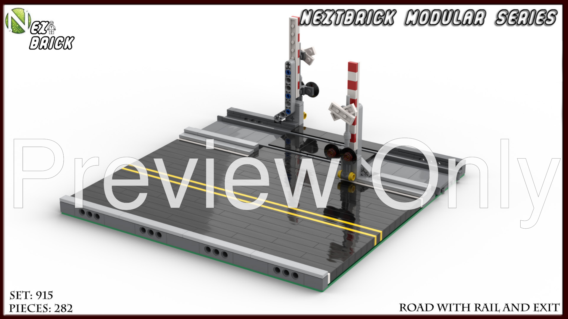 LEGO MOC NEXTBrick System Road with Rail and Exit by CyberLogic ...