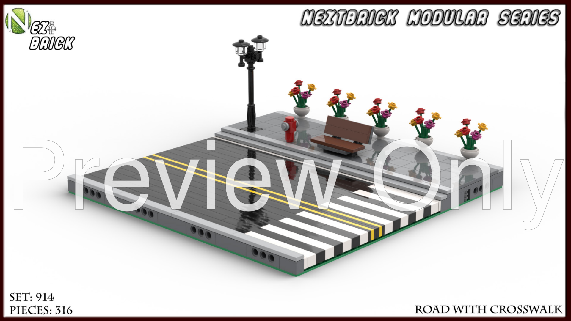 LEGO MOC NEXTBrick System Modular Road With Crosswalk by CyberLogic ...