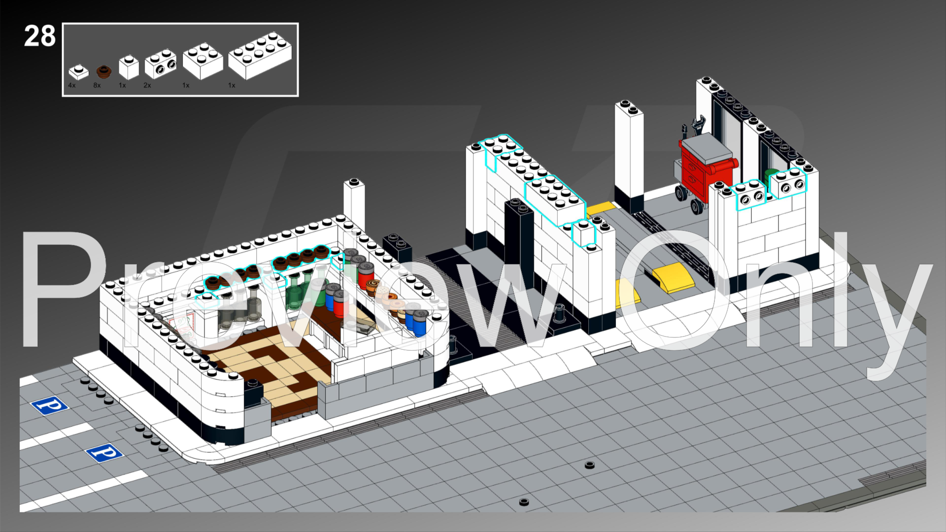 LEGO MOC Shell gas station by NeoSephiroth | Rebrickable - Build with LEGO