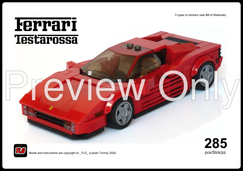 Lego Moc Ferrari Testarossa By Tlg Rebrickable Build With Lego