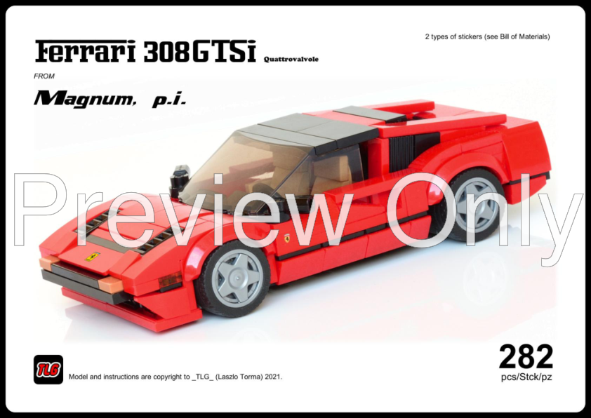 LEGO MOC Ferrari 308 & Magnum, p.i. by _TLG_ | Rebrickable - Build with ...