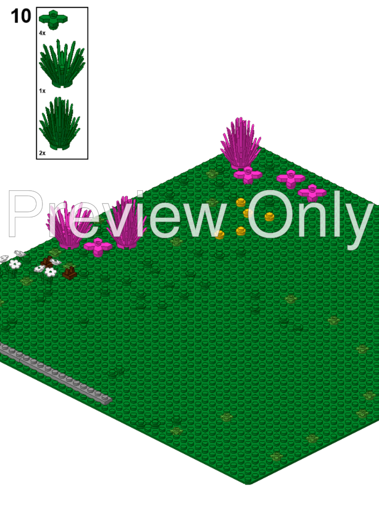 LEGO MOC Big Farm with living house, barn, wind wheel, tree, tractor ...