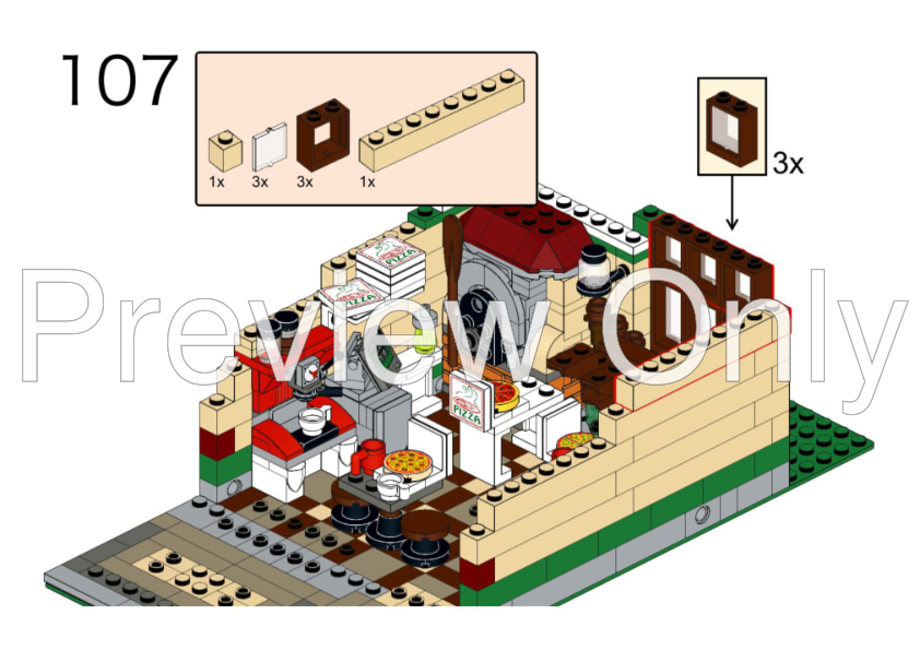 LEGO MOC Modular The Italian Restaurant by HannibalJoost | Rebrickable ...