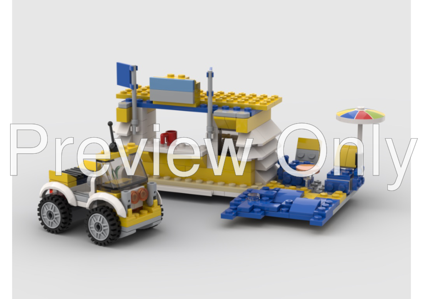 LEGO MOC Beachbar with Quad by JensWiese | Rebrickable - Build with LEGO