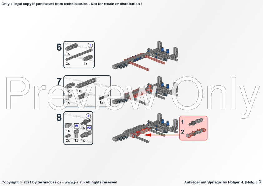 LEGO MOC Auflieger mit Spriegel (Trailer with struts) kompatibel zum ...