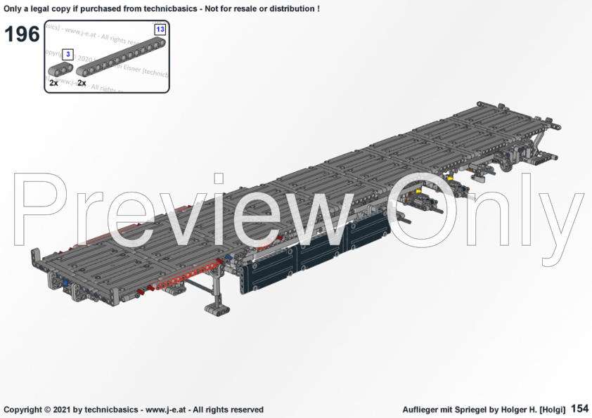 LEGO MOC Auflieger mit Spriegel (Trailer with struts) kompatibel zum ...