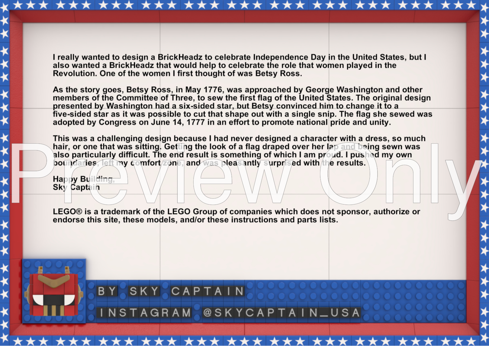 LEGO MOC Betsy Ross by SkyCaptain | Rebrickable - Build with LEGO