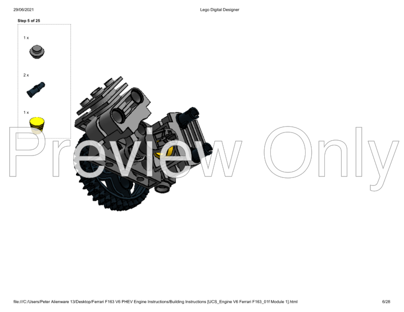 LEGO MOC Ferrari F163 UCS 2,992cc V6 Turbo PHEV Engine - UCS Expert 1: ...