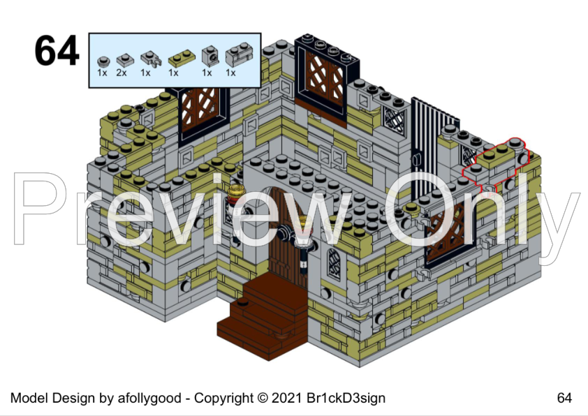 LEGO MOC Medieval Cottage (Backdrop House) by Br1ckD3sign | Rebrickable ...