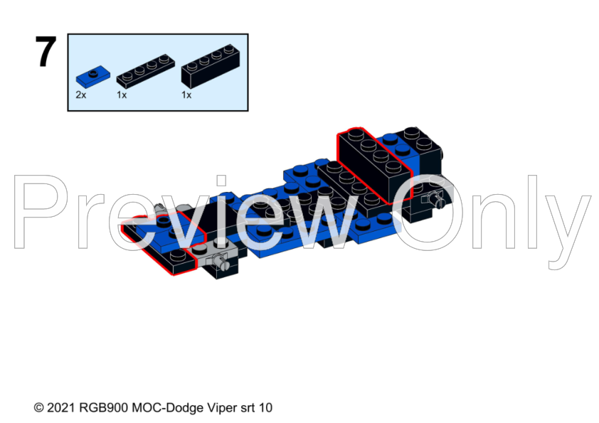 Lego Moc Dodge Viper Rt10 By Rgb900 Rebrickable Build With Lego