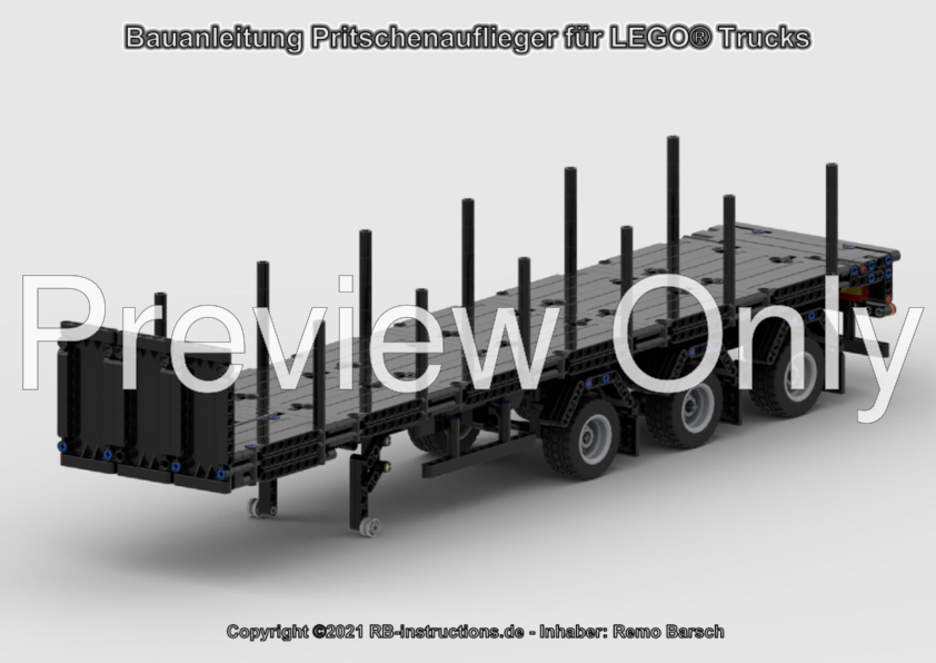 LEGO MOC Platform semi-trailers with steering axles for trucks by RB ...