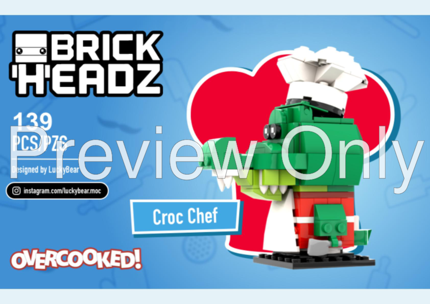 LEGO MOC Overcooked Croc Chef BrickHeadz by luckybear | Rebrickable ...